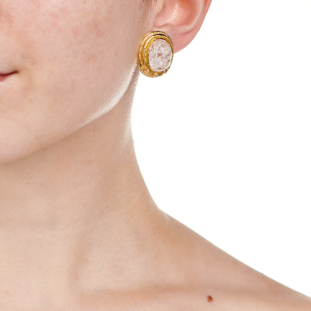 "Chau's Finale" Earrings with "Crackled" Rock Crystal - Katy Briscoe ...